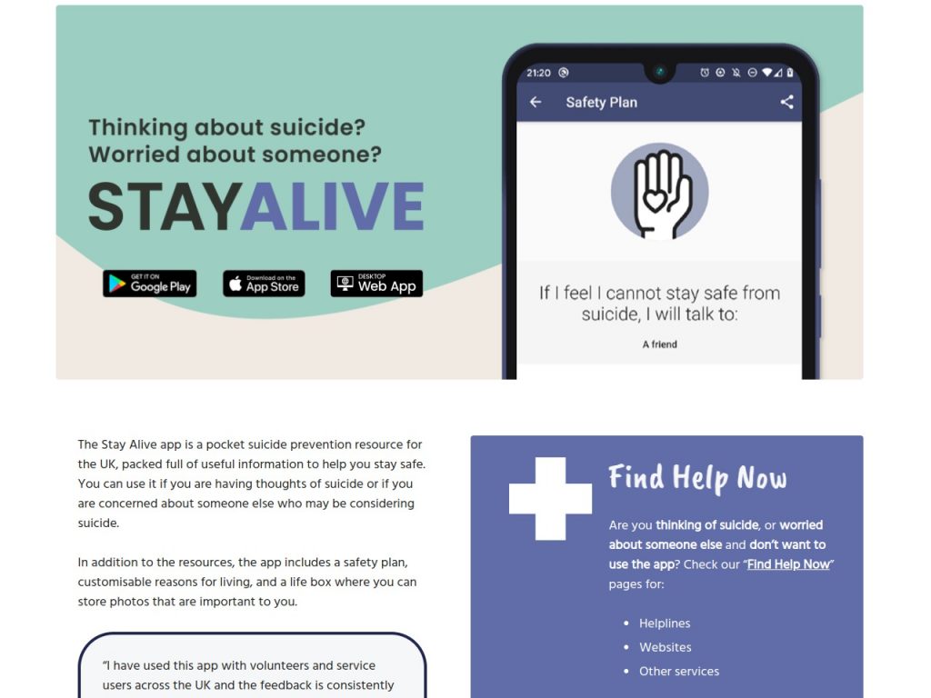 Stay Alive App: Grassroots Suicide Prevention – Sober Eastbourne