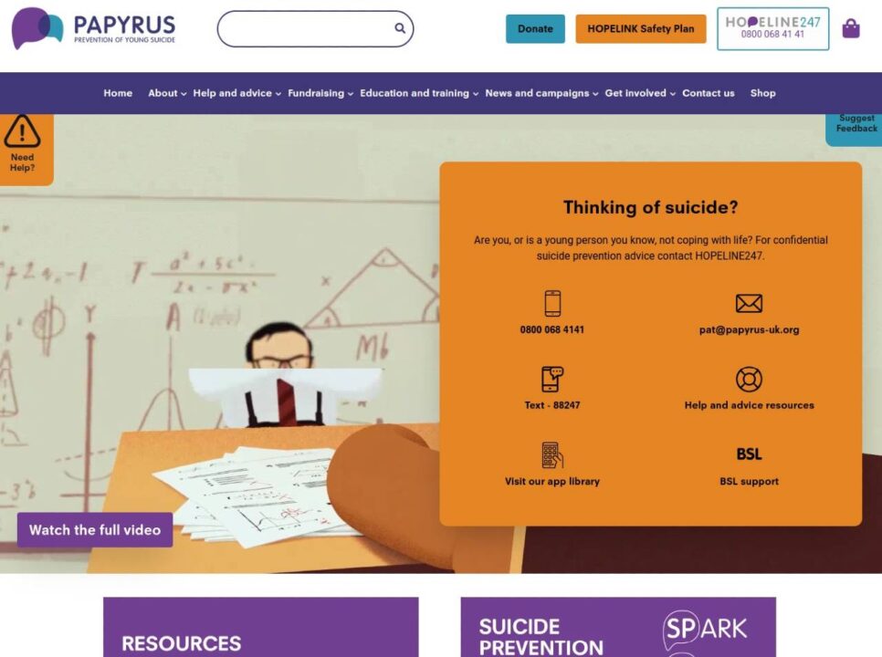 Papyrus Uk Suicide Prevention Sober Eastbourne